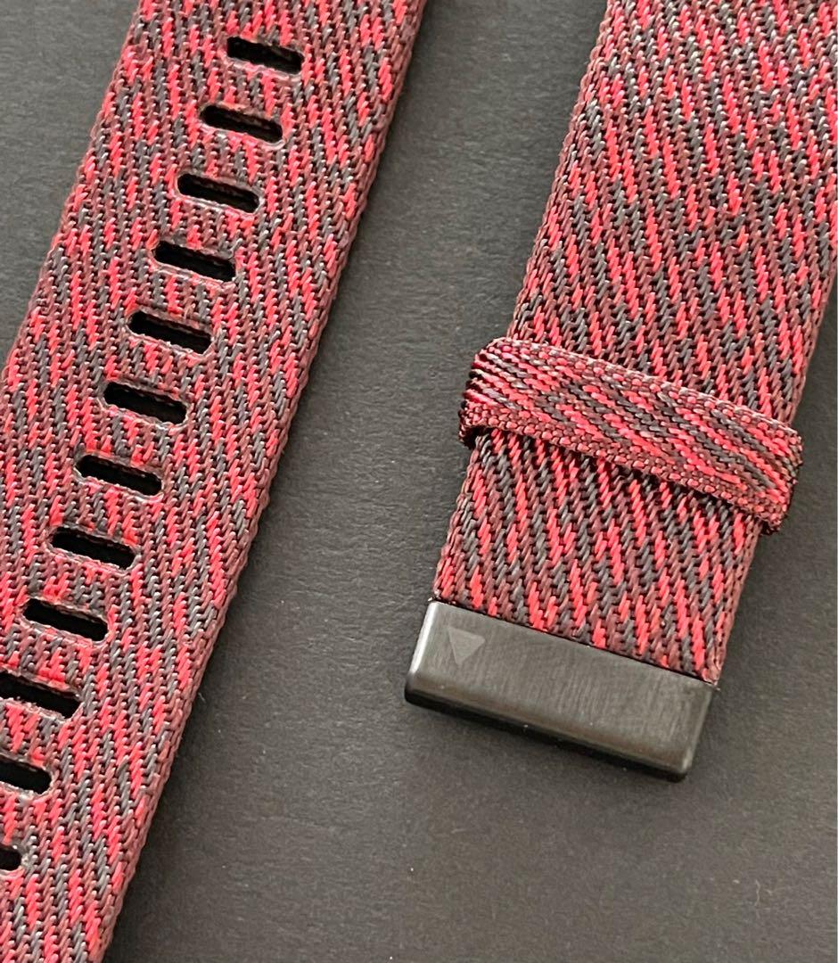 New & Original Garmin QuickFit 22mm Heathered Red Nylon watch band ...