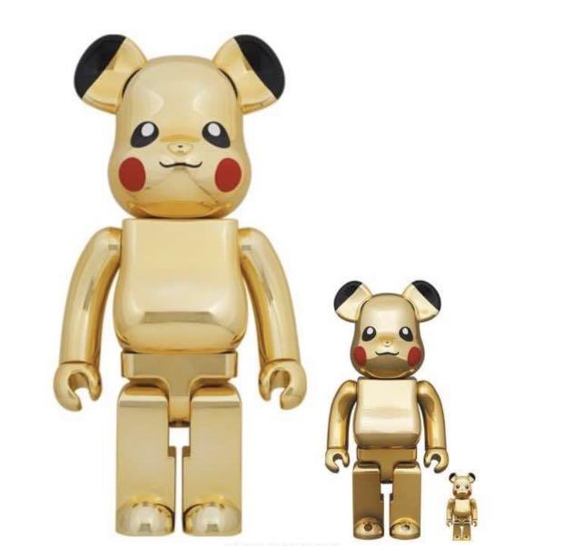 Pikachu Chrome Bearbrick 1000% 400% 100% Set, Hobbies & Toys, Toys ...