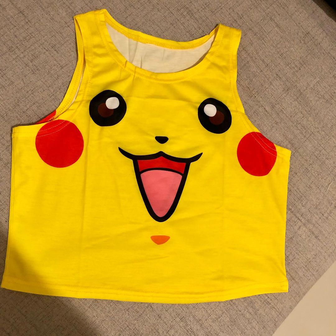 Pokemon Pikachu Crop Top, Women's Fashion, Tops, Sleeveless on Carousell