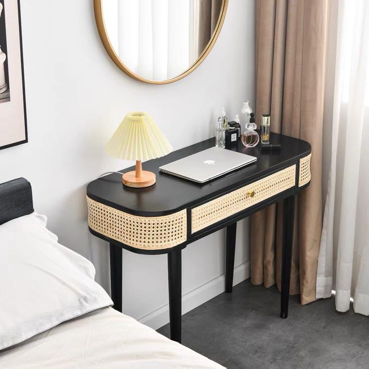 Rattan dressing table/ study table, Furniture & Home Living, Furniture ...