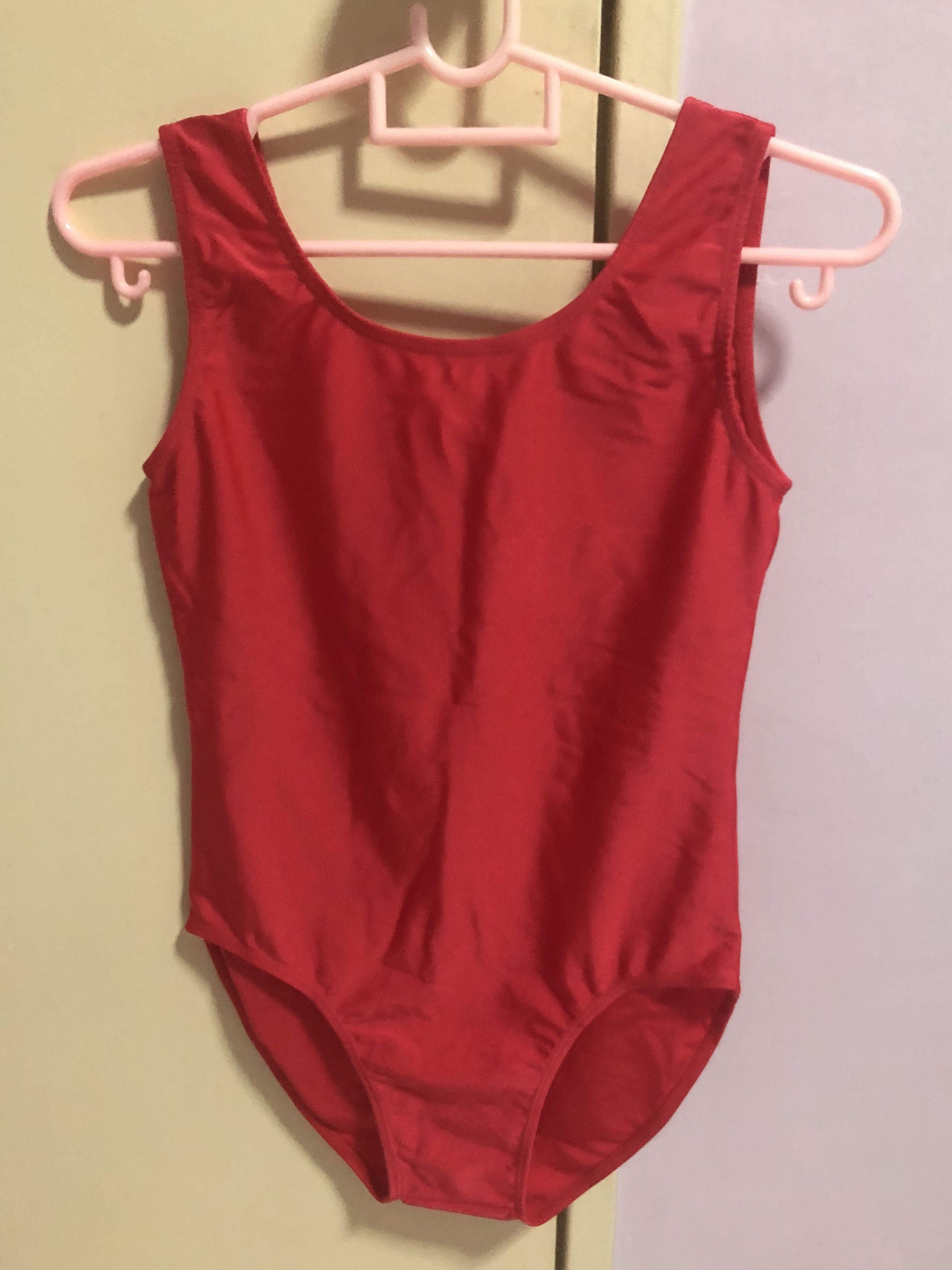 red gymnastics leotard, Women's Fashion, Activewear on Carousell