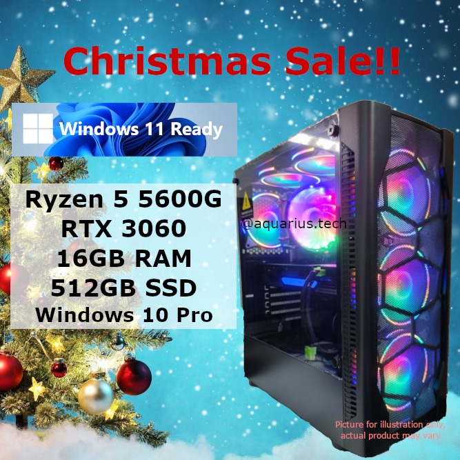 Ryzen 5 5600G RTX 3060 Budget Integrated Graphics Gaming Computer PC ...