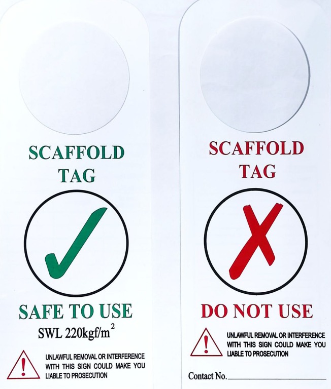 Safe To Use & Do Not Use Weatherproof Scaffold Inspection Tag, Hobbies ...