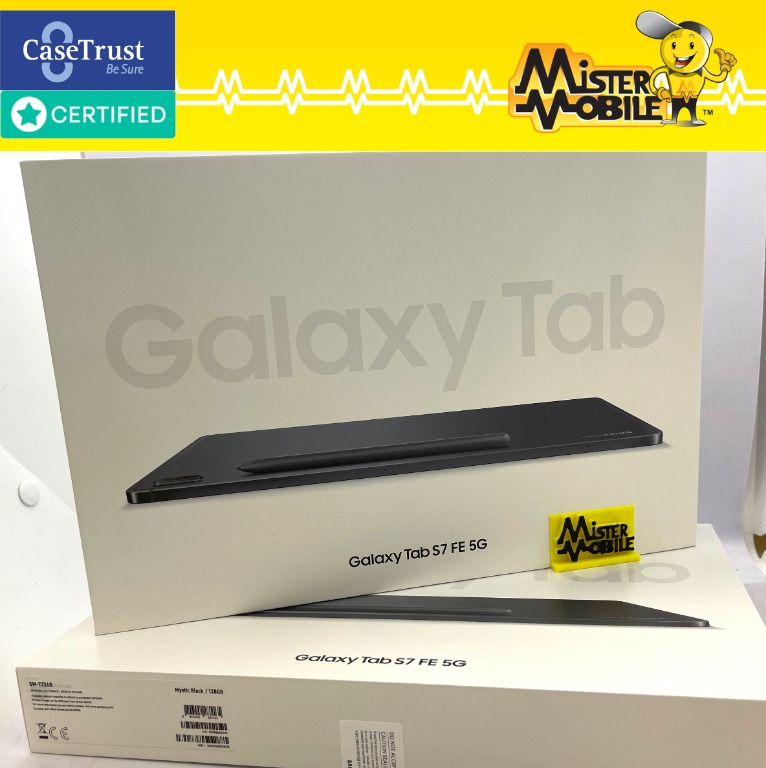Samsung Tab S7 FE T736 5G 128 128GB Black Local Set, Mobile Phones ...