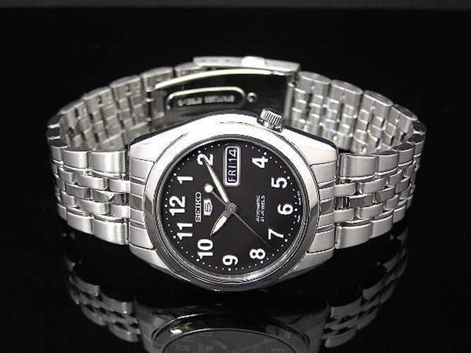 Seiko 5 SNK381K1 Black Analog Automatic 21 Jewel Stainless Steel Men's ...