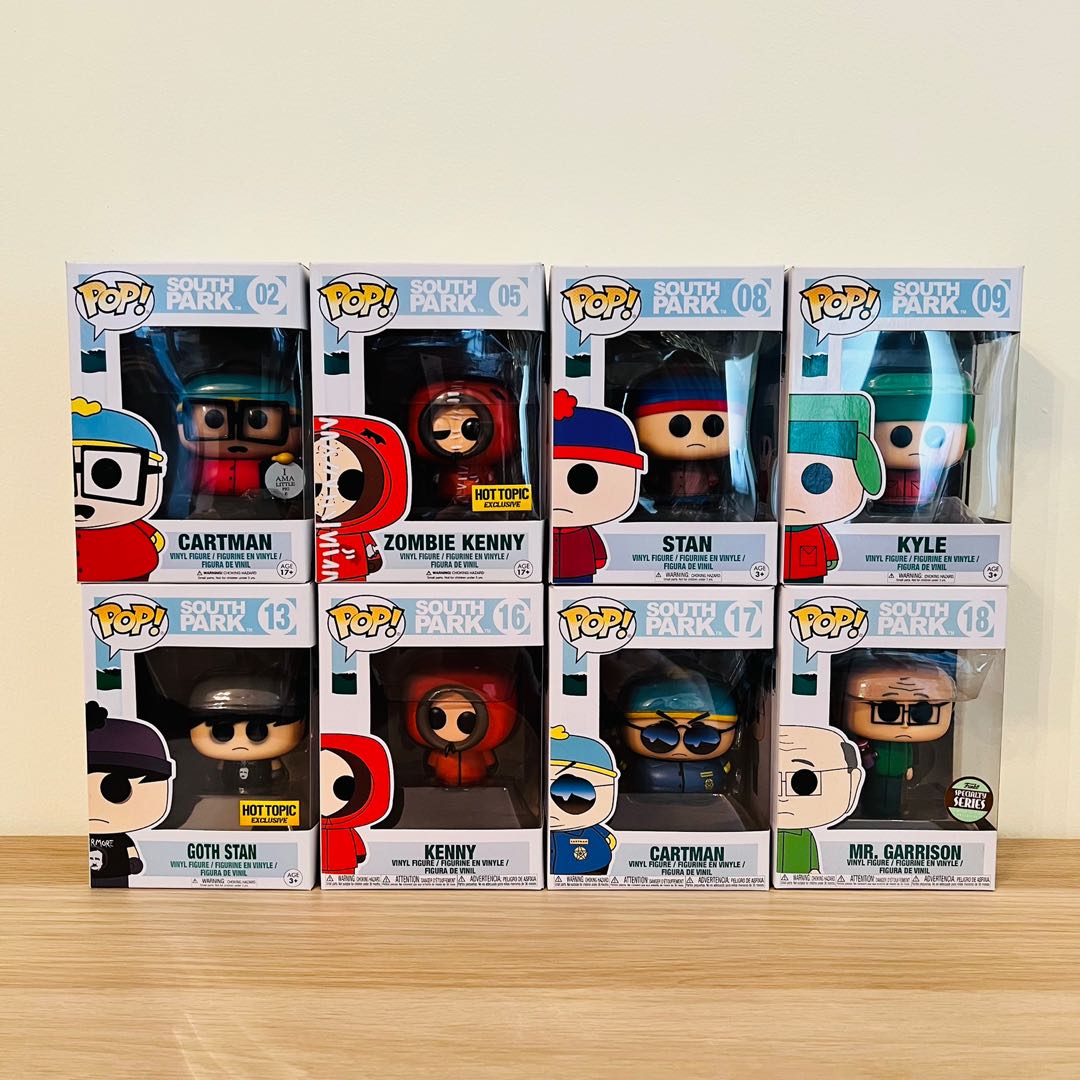 South Park Funko Pop Cartman Zombie Kenny Goth Stan Kyle Mr Garrison ...