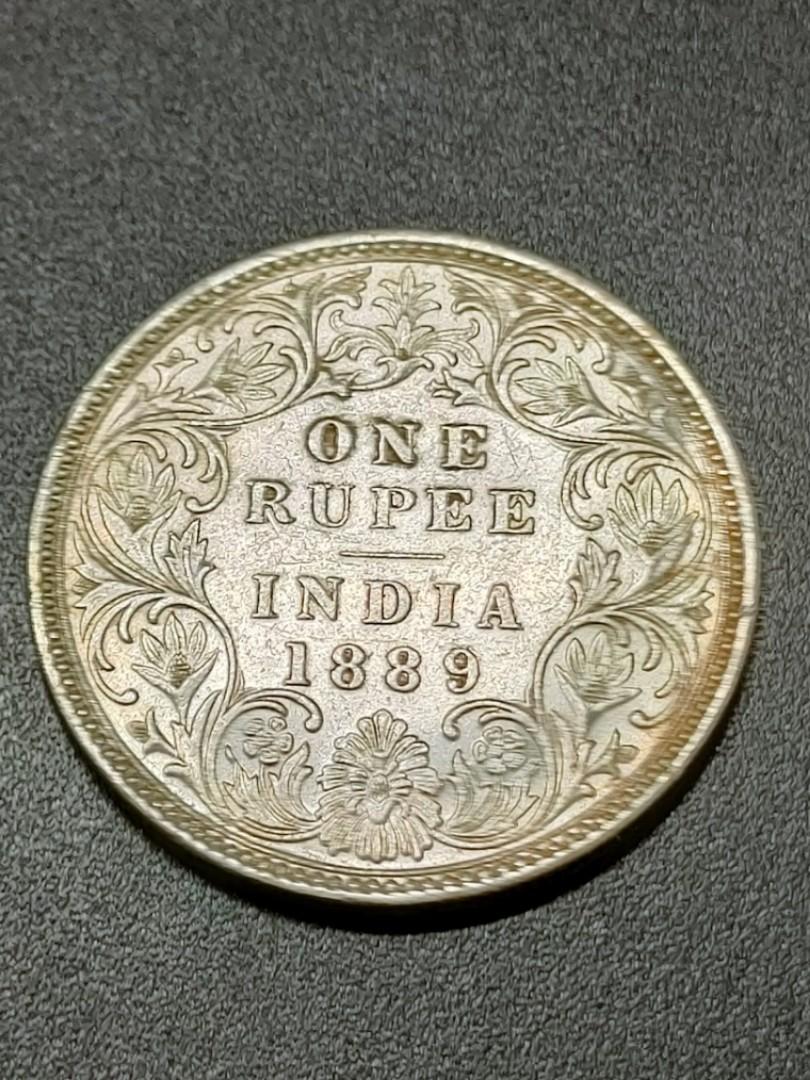 Vintage India Queen Victoria 1 Rupee Silver Coin 1889, Hobbies & Toys ...