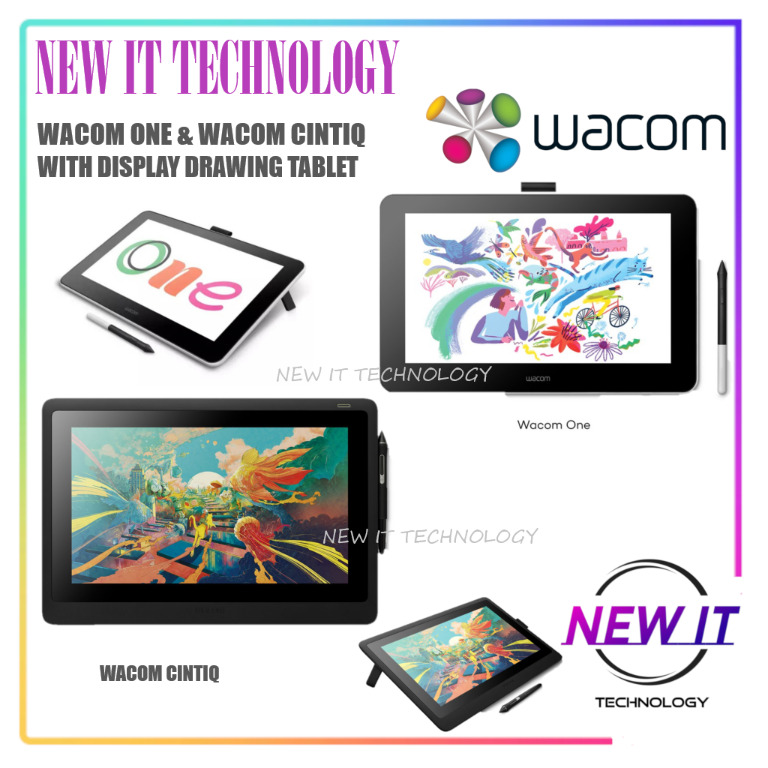 Wacom One (DTC133W0C) 13" LCD Graphic Drawing Tablet & One 12 Pen ...