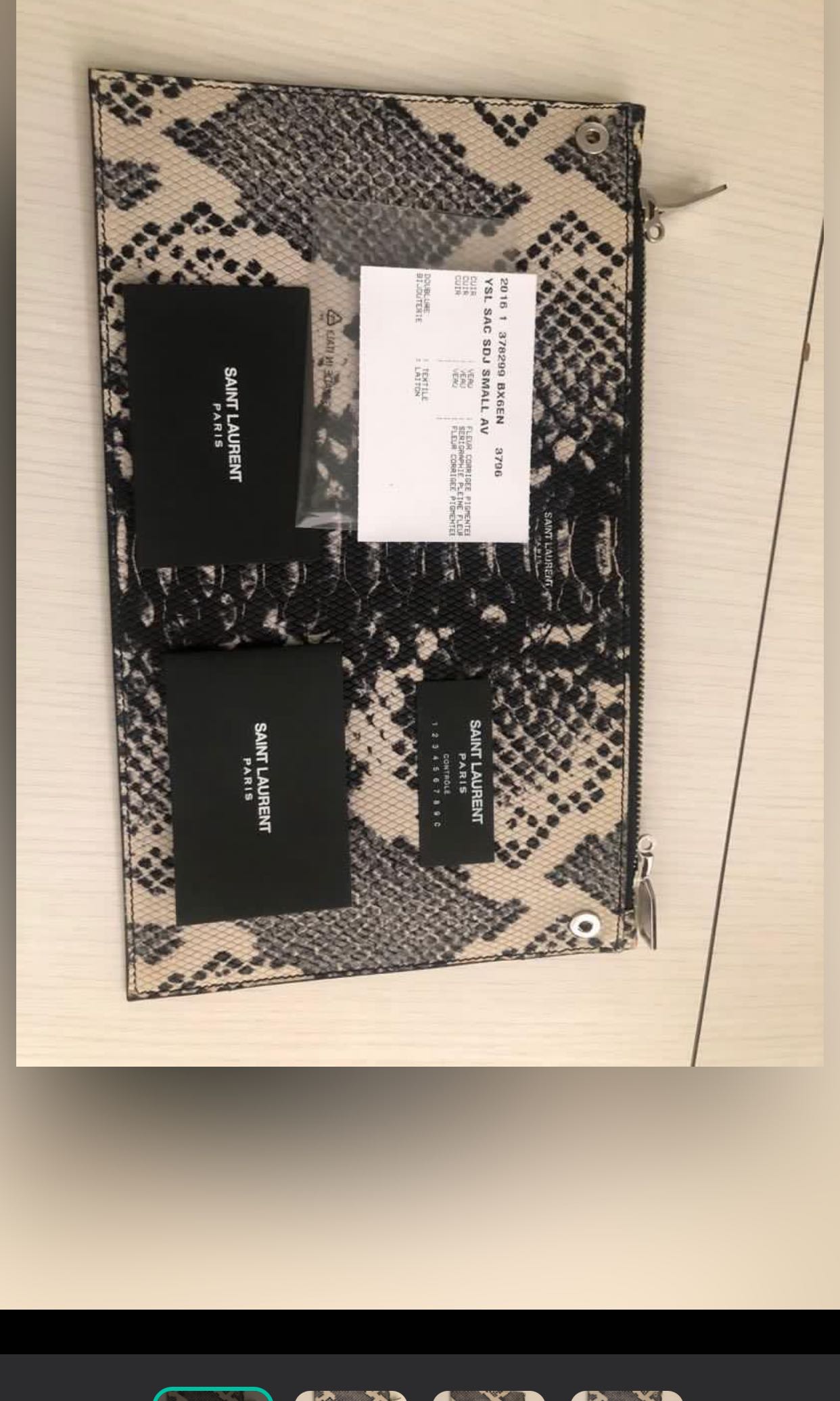 YSL PYTHON EMBOSSED CLUTCH, Luxury, Bags & Wallets on Carousell