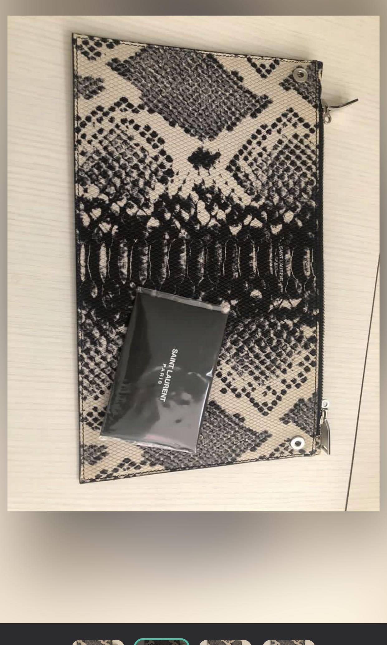 YSL PYTHON EMBOSSED CLUTCH, Luxury, Bags & Wallets on Carousell