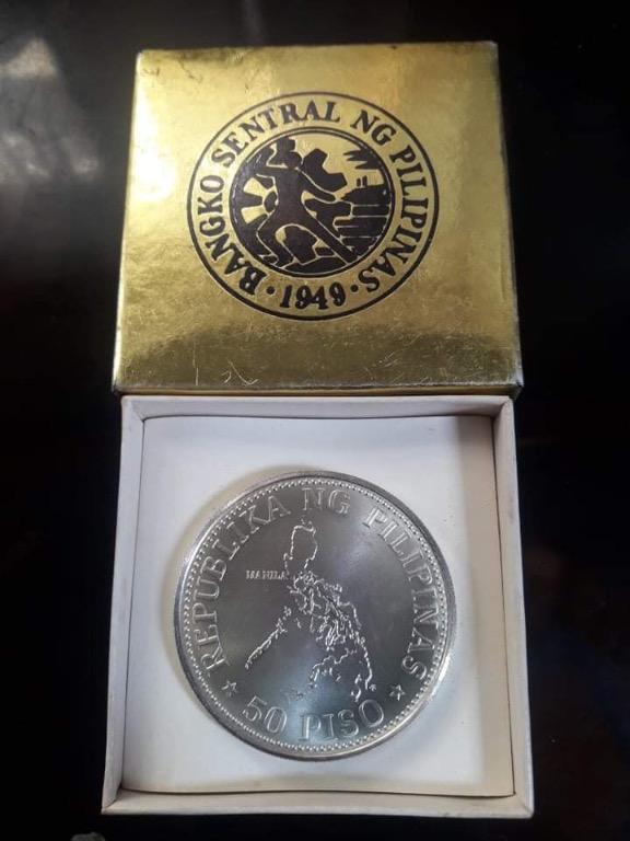 1976 50 PISO REPUBLIKA NG PILIPINAS UNCIRCULATED SILVER COIN, Hobbies ...
