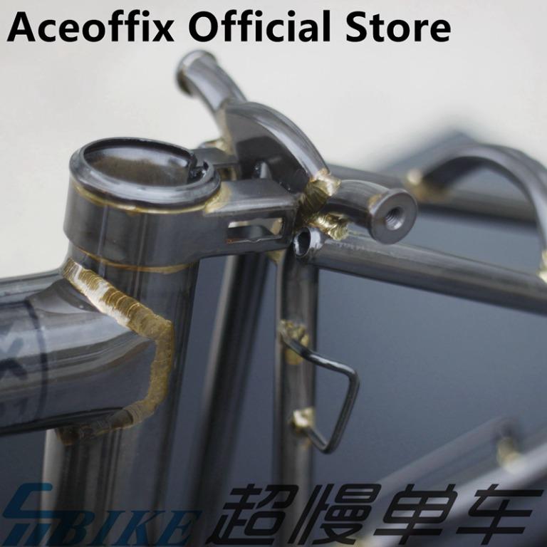 (Ready stock) Aceoffix Black Lacquer Trifold Folding Bicycle Frame Set ...
