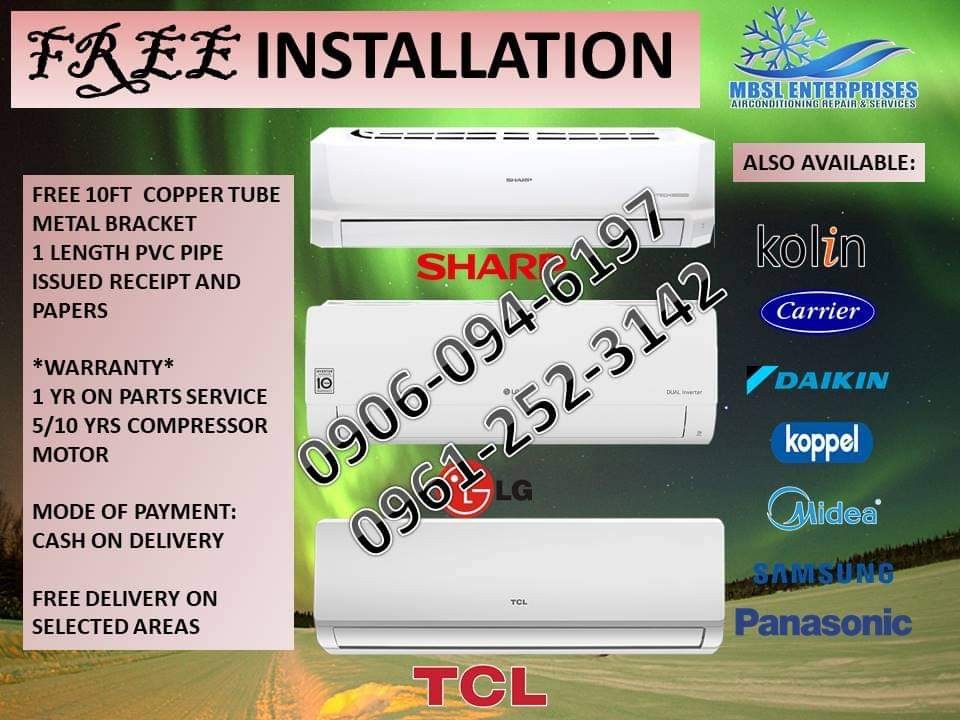 Aircon Split Type Inverter For Sale With Free Installation, TV & Home ...