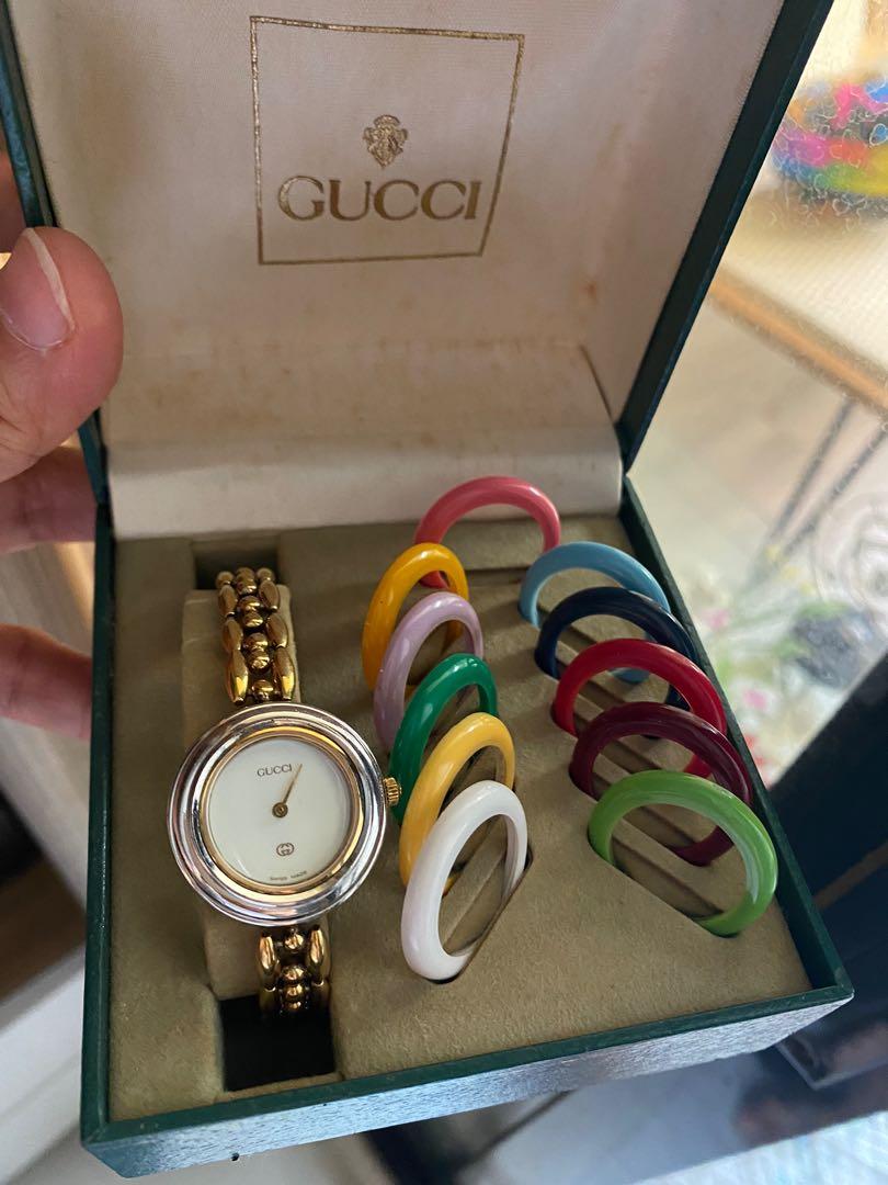 Authentic Gucci Rice Link Changeable Bezels Quartz, Luxury, Watches on ...