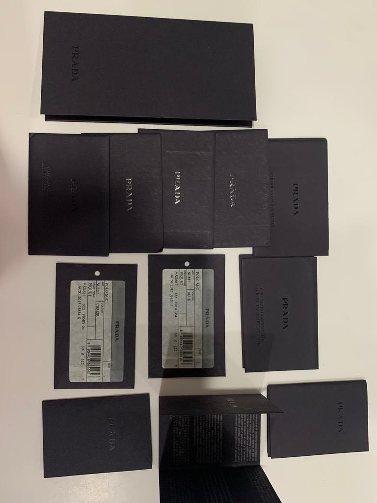 Authentic Prada authenticity card, tags and care cards, Luxury ...