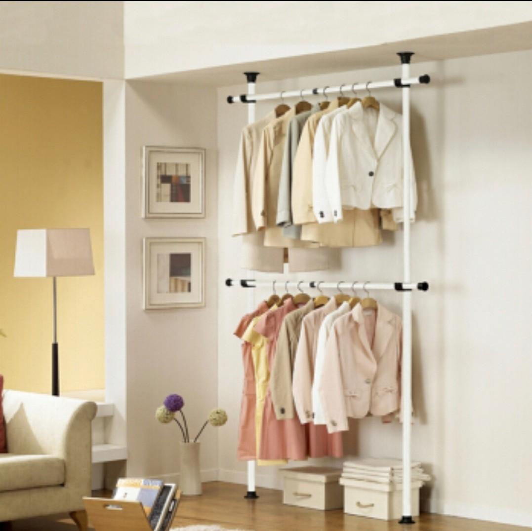Ceiling to floor clothes rack max: 3.1 m, Furniture & Home Living, Home ...