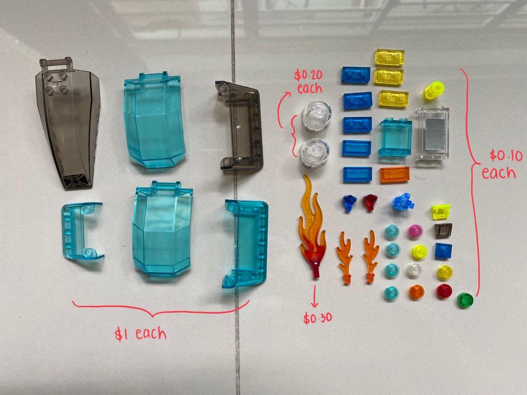 Clear Lego pieces, Hobbies & Toys, Toys & Games on Carousell