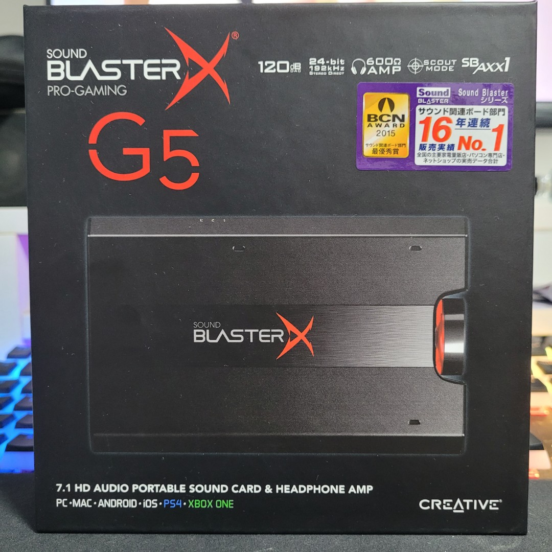 Creative Sound BlasterX G5 7.1 portable sound card headphone amp, Audio ...