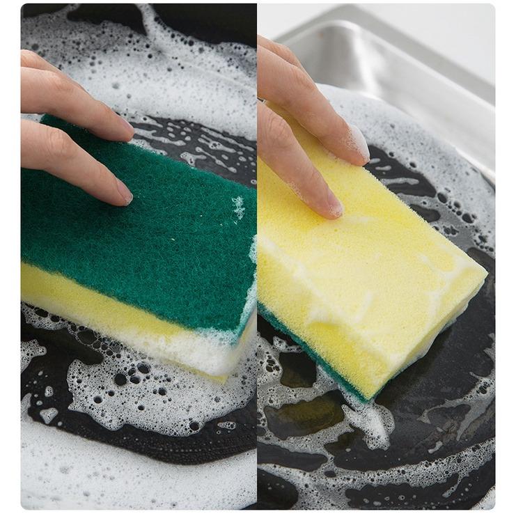 Double Layer Sponge Box with Soap 2-in-1 Dispenser Kitchen Plastic ...