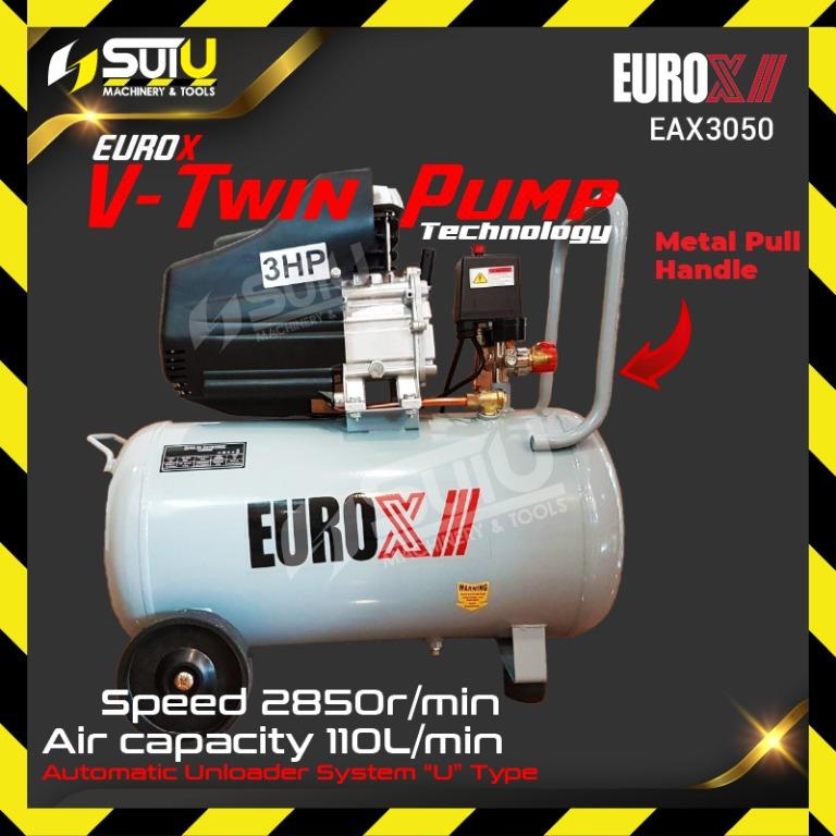 [READY STOCK, ORIGINAL, MALAYSIA SPEC] EUROX EAX3050 / EAW3050 50L 3.0HP Direct Driven Air ...