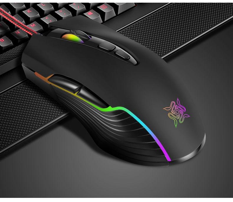 Gaming Mouse V9 Ergonomic RGB Back-light 7 Button 6400DPI Programmable Adjustable Gaming Sensor ...