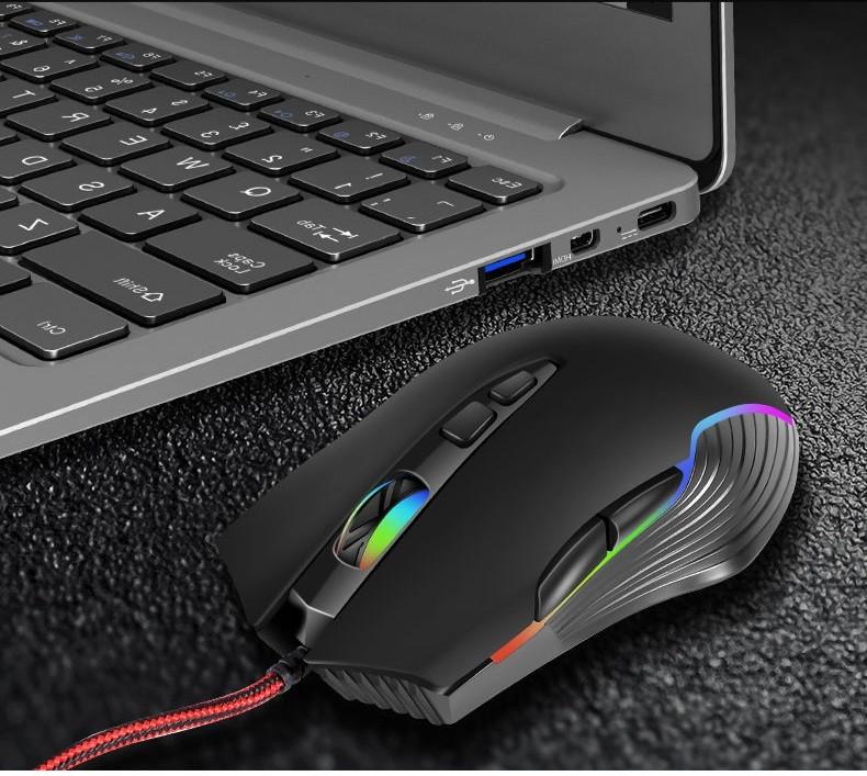 Gaming Mouse V9 Ergonomic RGB Back-light 7 Button 6400DPI Programmable ...