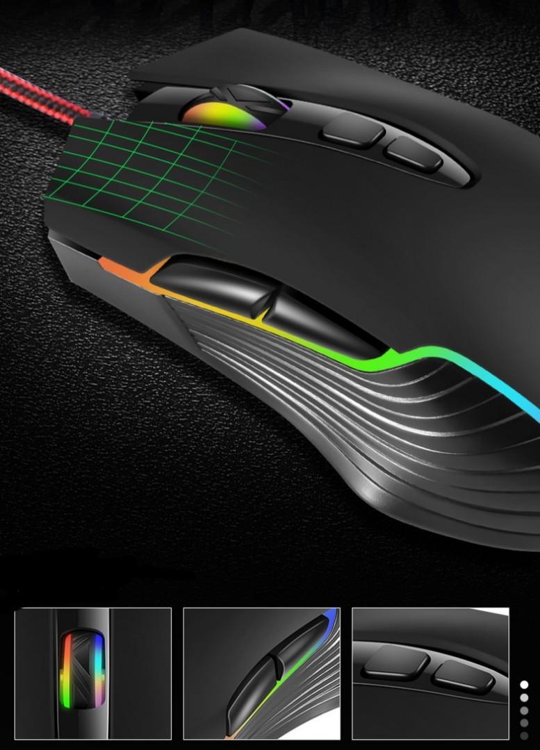 Gaming Mouse V9 Ergonomic RGB Back-light 7 Button 6400DPI Programmable Adjustable Gaming Sensor ...