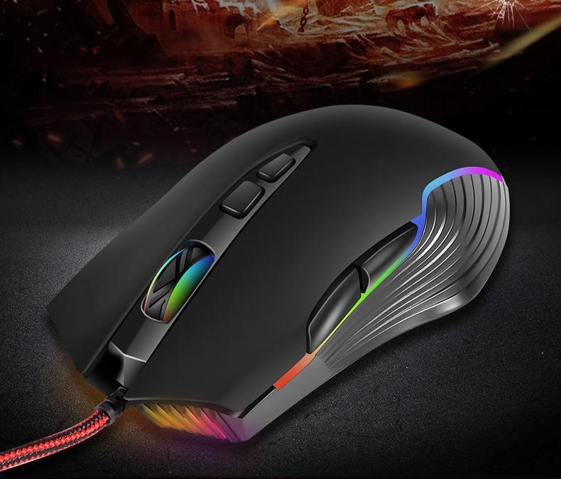 Gaming Mouse V9 Ergonomic RGB Back-light 7 Button 6400DPI Programmable Adjustable Gaming Sensor ...