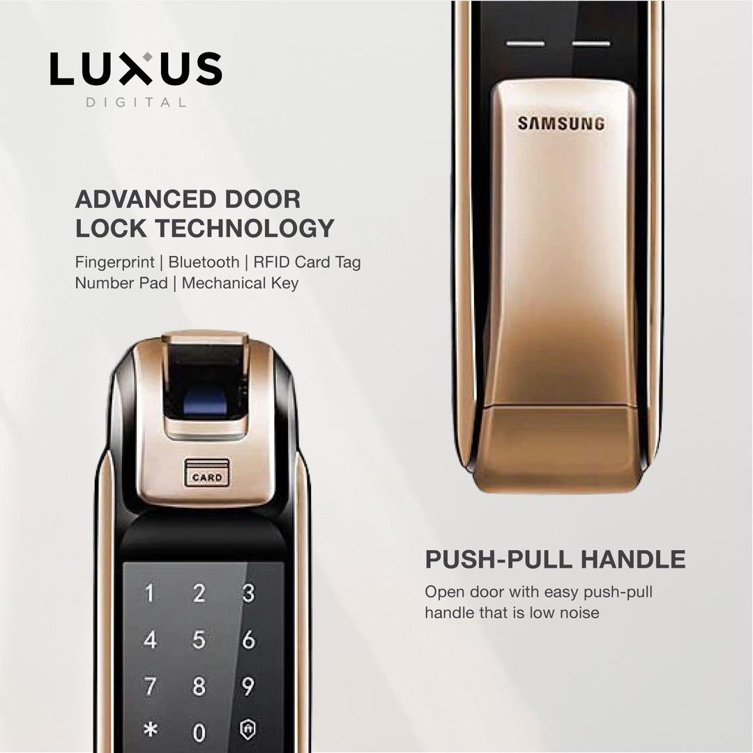 Samsung Bluetooth SHP- DP728 Smart Digital Door Lock | Gold | 1 Year Warranty | Double Bolt ...