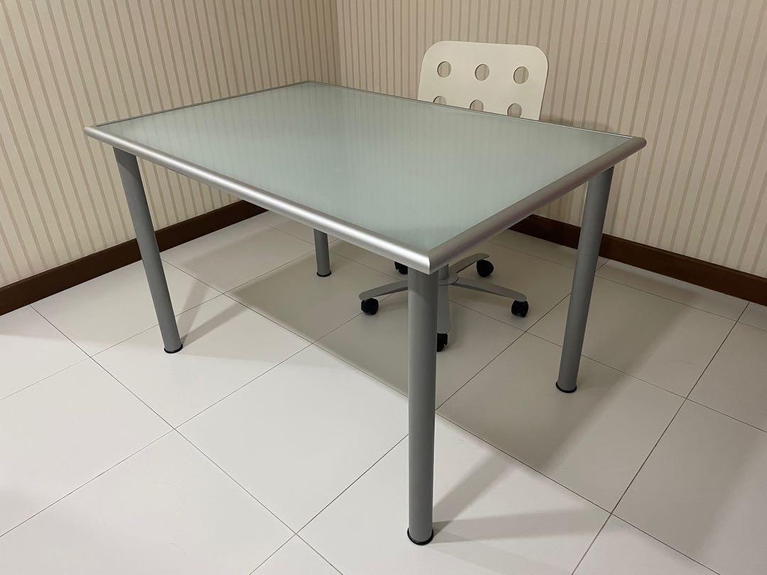 Glass study table, Furniture & Home Living, Furniture, Tables & Sets on ...