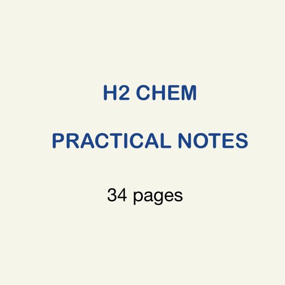 H2 Chem Practical Notes (A Level JC), Hobbies & Toys, Books & Magazines ...