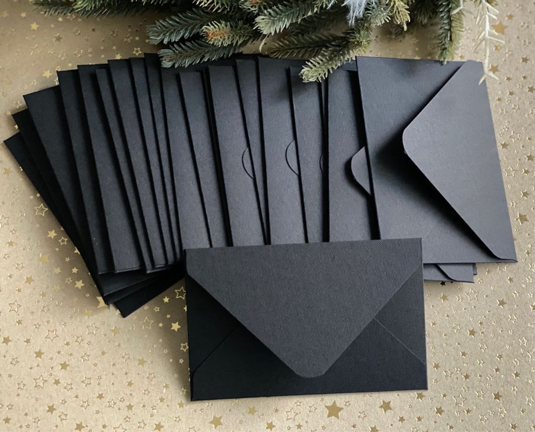 Handcrafted Black Envelopes for 3x5 inches cards, Hobbies & Toys ...