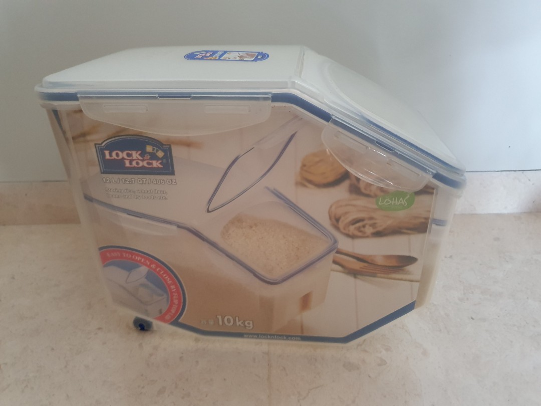 Lock & lock rice storage container 10kg, Furniture & Home Living ...
