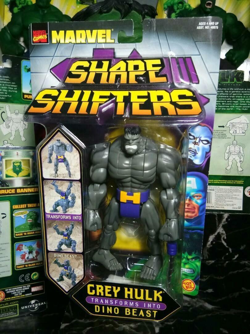 Marvel Shape Shifters Grey Hulk Transforms into Dino Beast 1999 Toybiz ...