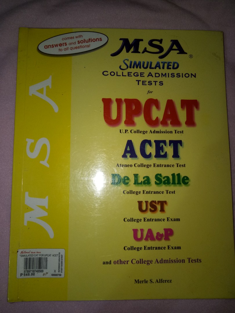 MSA SIMULATED COLLEGE ADMISSION TESTS, Hobbies & Toys, Books ... MSA SIMULATED COLLEGE ADMISSION TESTS, Hobbies & Toys, Books ...