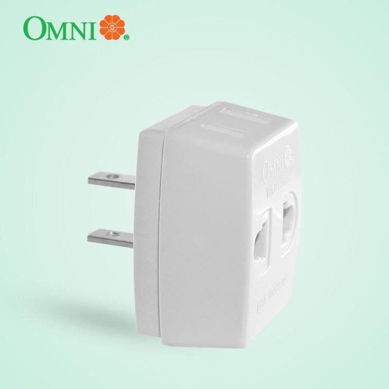Omni Octopus Adapter Triple Tap to Flat Pin Plug Adaptor Outlet Socket ...