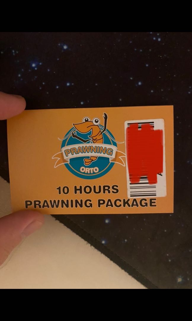 Orto 10 hour prawning card, Sports Equipment, Fishing on Carousell