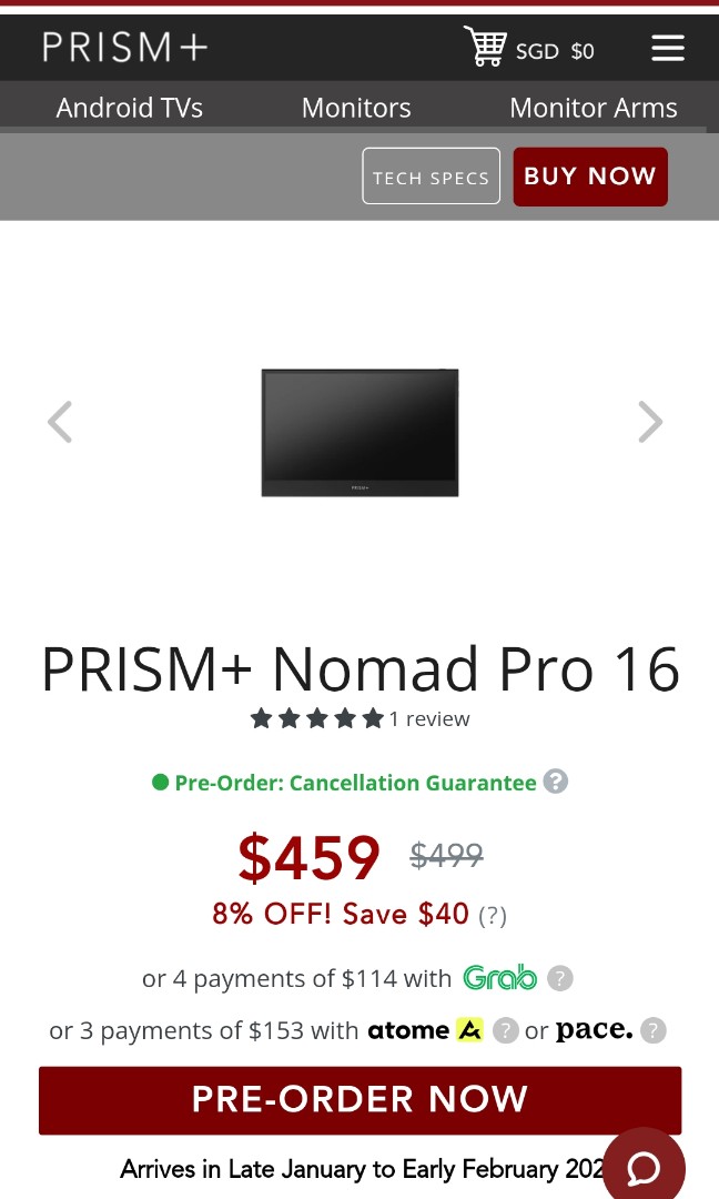 Prism Nomad Pro 16 touch screen and portable battery, Computers & Tech ...
