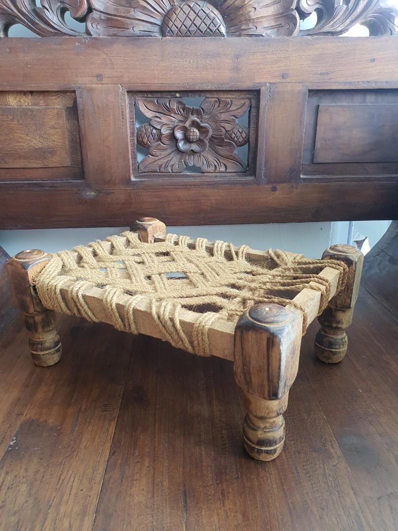 Rustic Indian rope bed miniature show piece, Furniture & Home Living ...