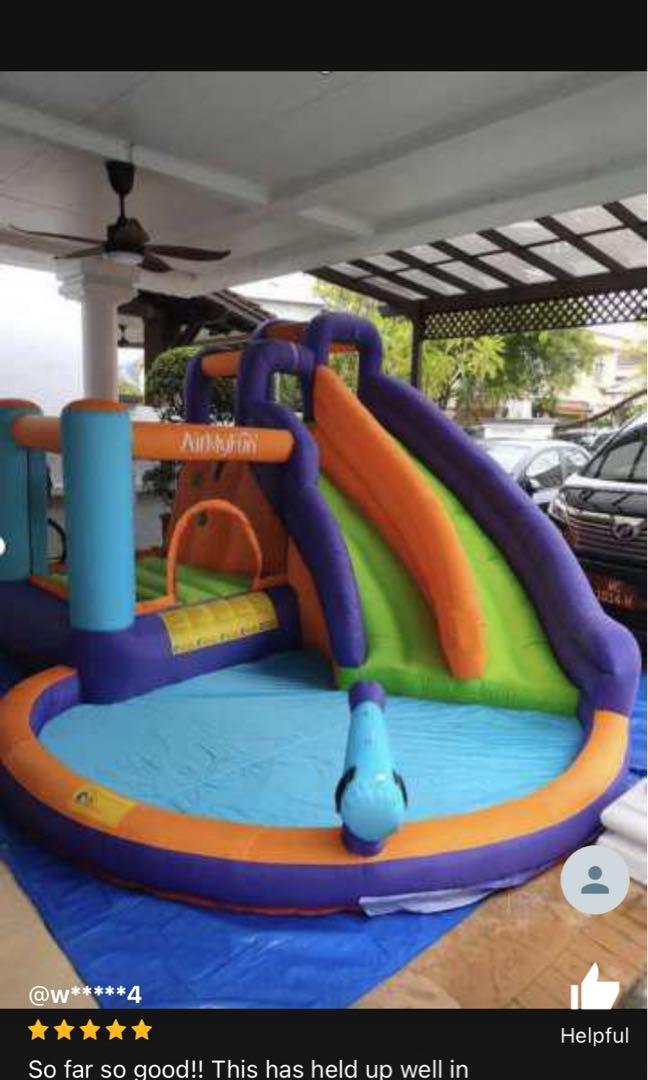 Sewa AirMyFun Pool Party Sewa Kolam gelongsor gergasi 2 slide, Babies ...