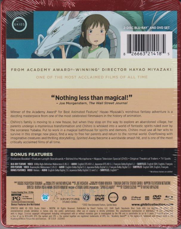 Spirited Away - Limited Edition Steelbook Blu ray / Bluray, Hobbies & Toys, Music & Media, CDs ...