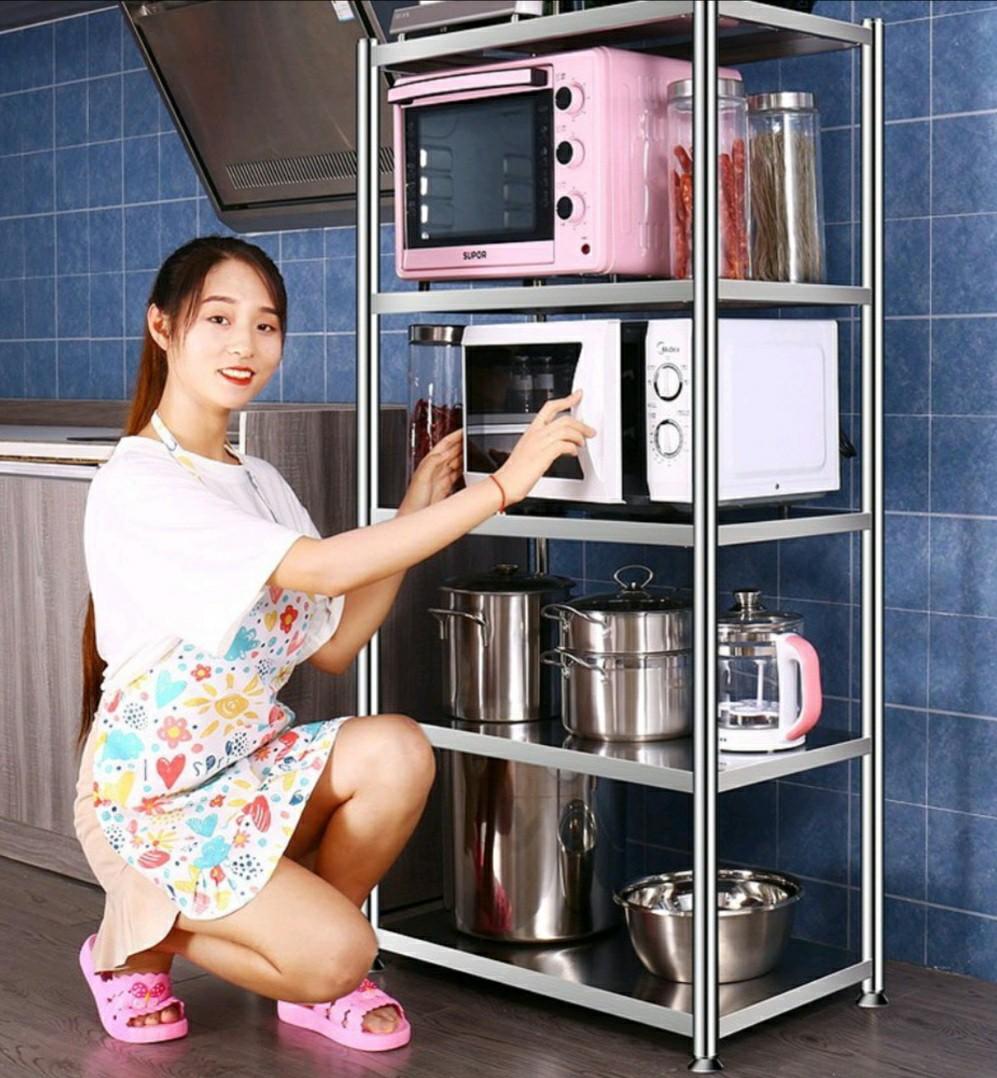 Kitchen stainless steel 4 layer rack/shelves (60cm wide, 100cm tall ...