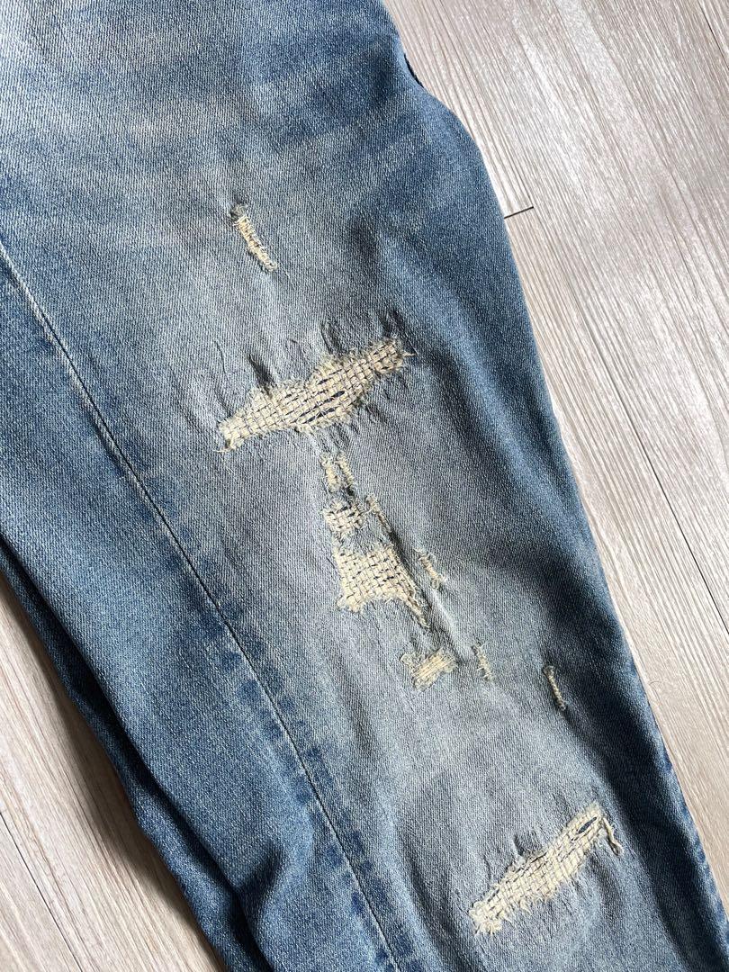 Uniqlo Slim Fit Jeans (Damage style), Men's Fashion, Bottoms, Jeans on ...