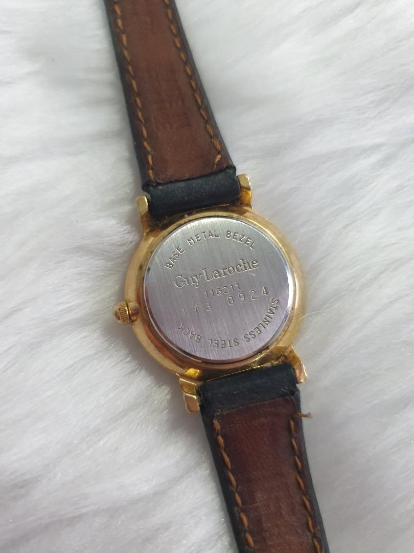 Vintage Guy Laroche Leather Watch, Luxury, Watches on Carousell