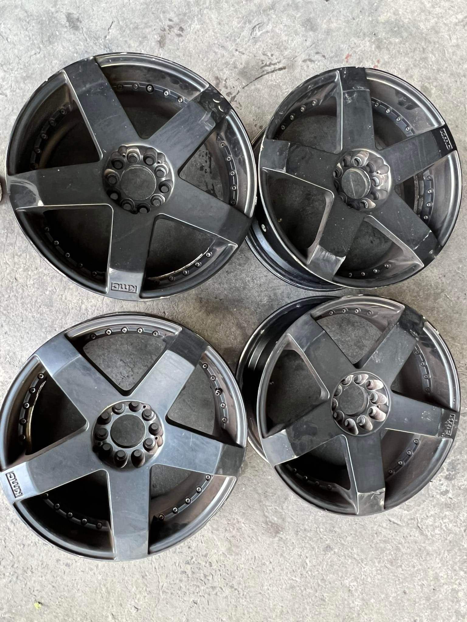 18” KMC Used Mags 5Holes pcd 108-114 Black, Car Parts & Accessories ...