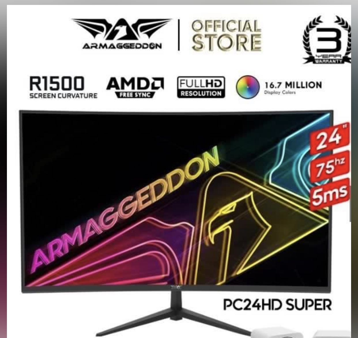 Armageddon pixxel pro PC24HD monitor 75Hz, Computers & Tech, Parts ...