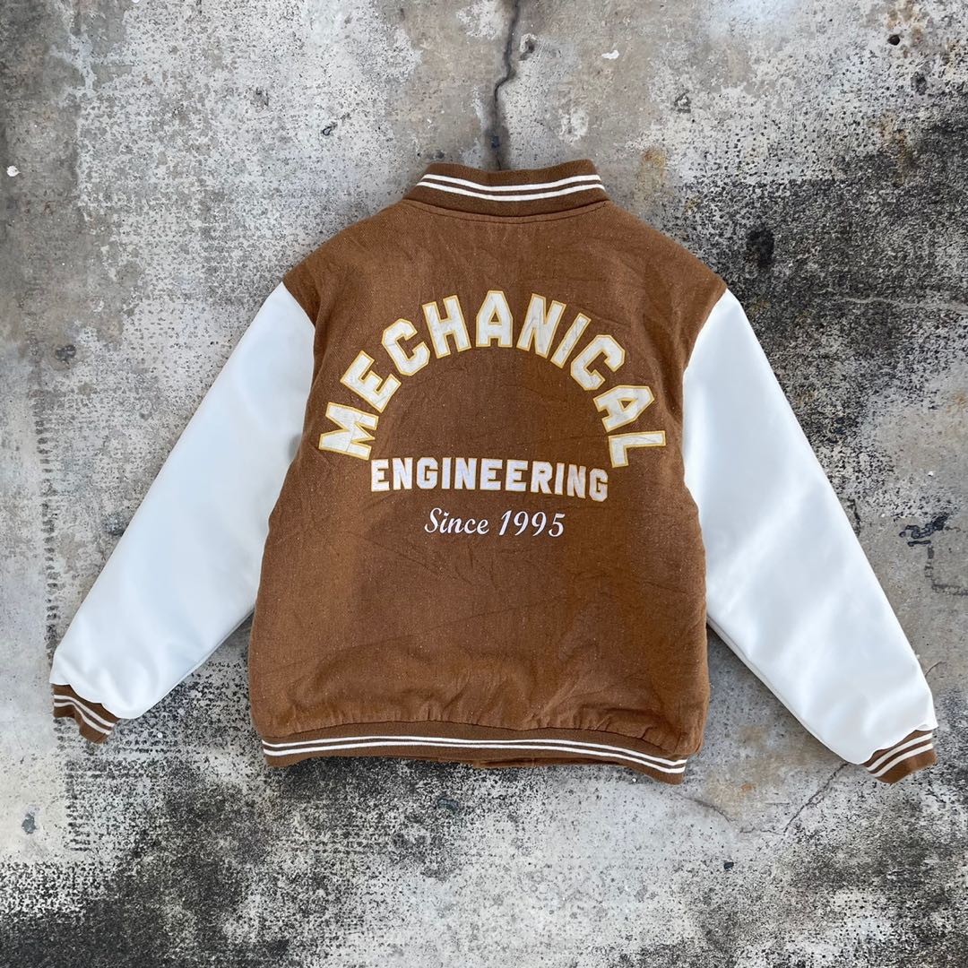 Beige Mechanical Engineering Varsity Jacket, Men's Fashion, Coats ...