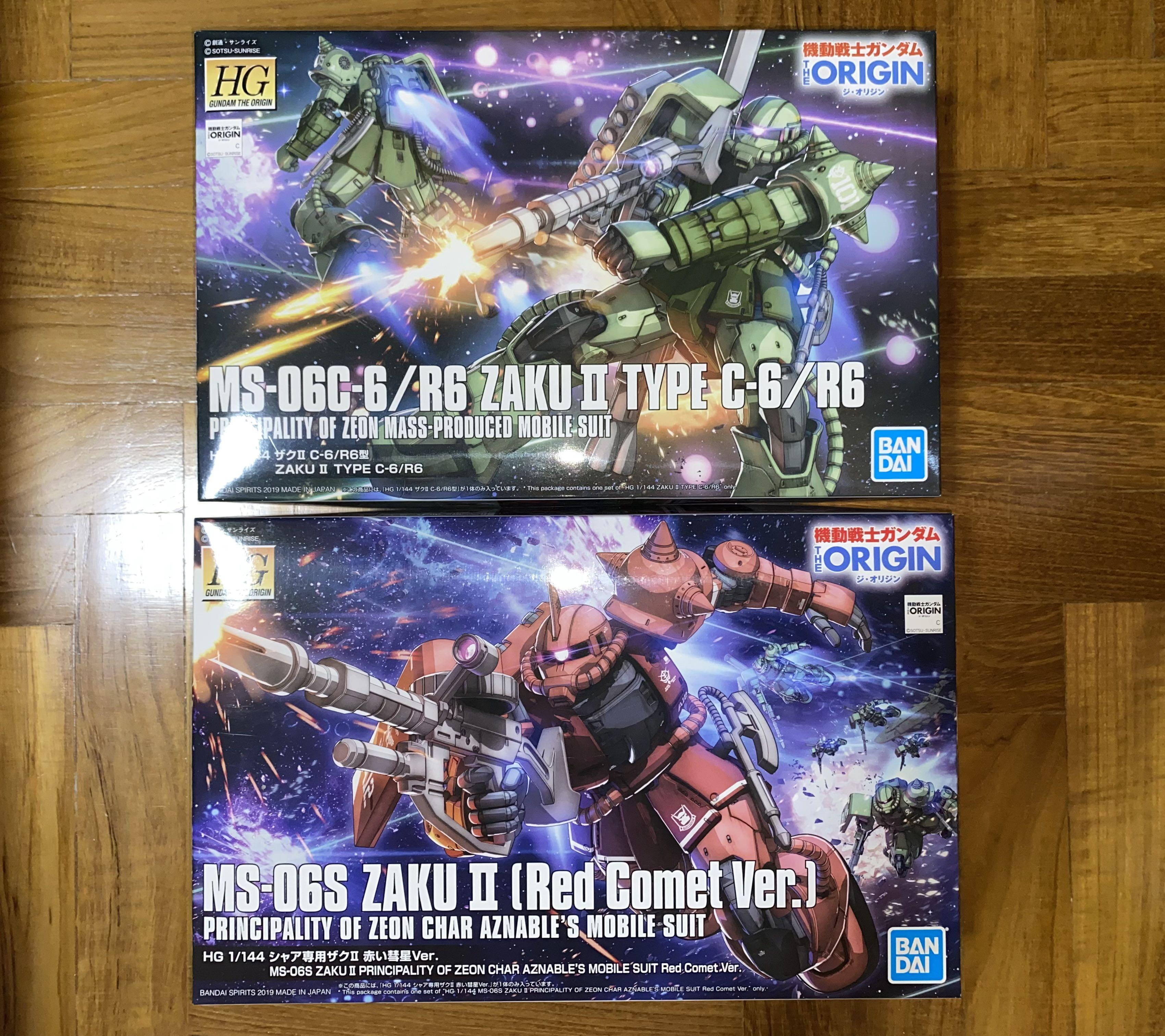 Bundle - HG Gundam The Origin Zaku II Red Comet Ver. / C-6 R6 Ver ...