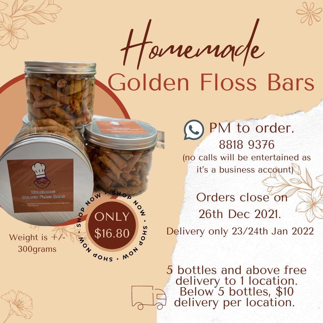 Golden Floss Bars (Pork Floss), Food & Drinks, Homemade Bakes on Carousell