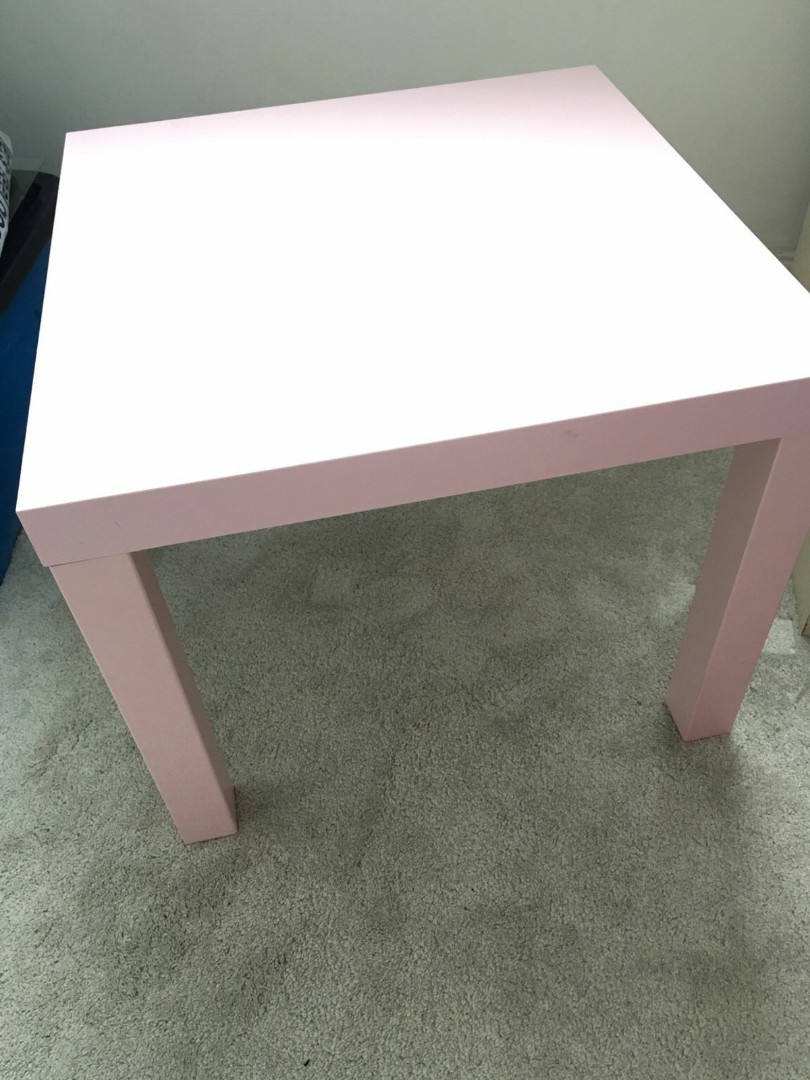 Ikea table light pink coffee table side table, Furniture & Home Living ...
